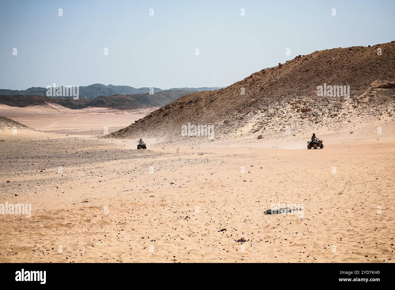 image of the desert and mountains on the Sinai Peninsula at sunset. The ...