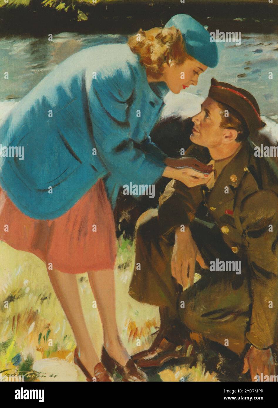 Pruett Alexander Carter WW2 GI AND WOMAN Stock Photo - Alamy