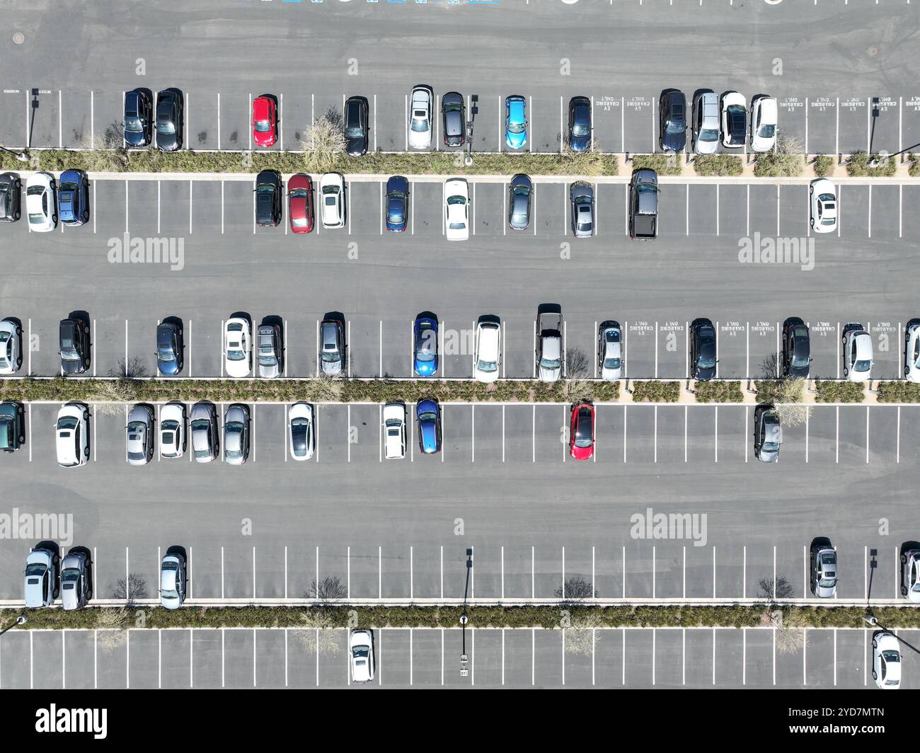 Aerial view of open car parking lot Stock Photo - Alamy