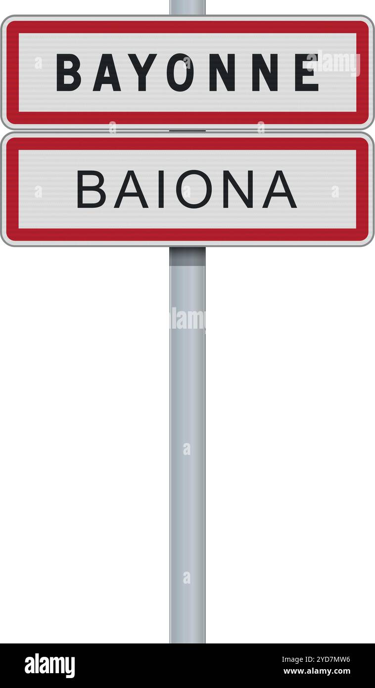 Vector illustration of the Bayonne, France (Baiona in Basque) city ...