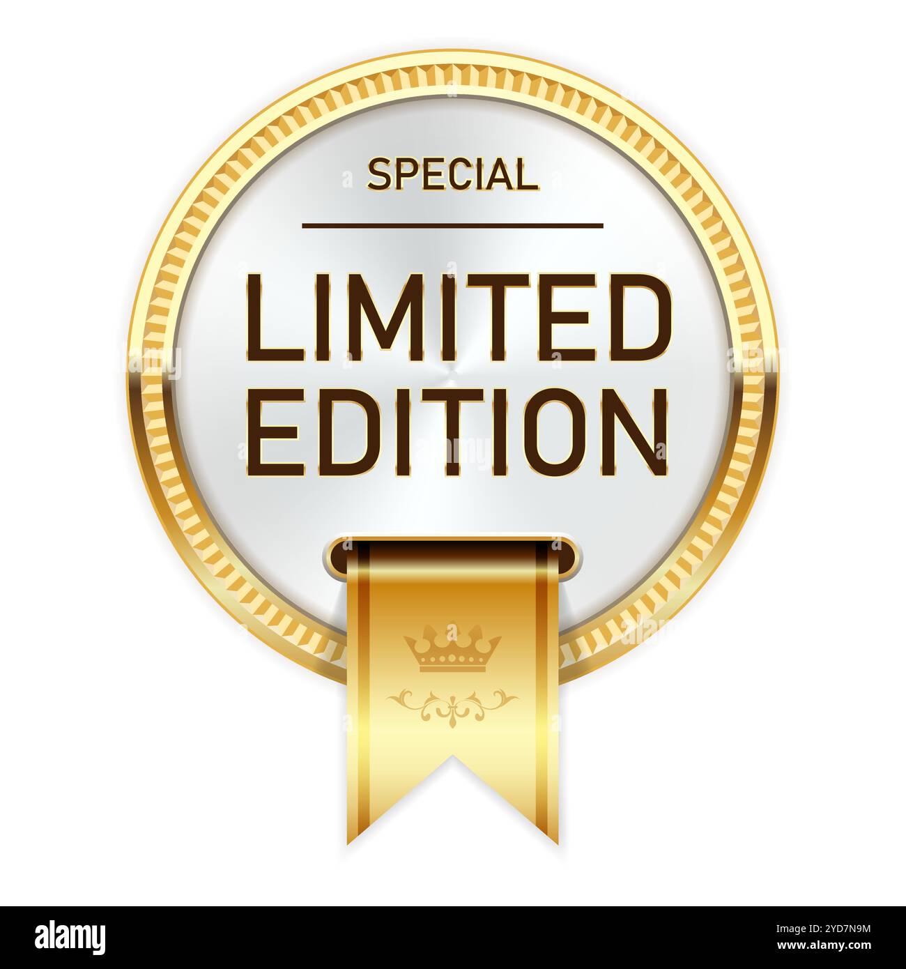 Limited edition medal with gold ribbon, special series badge or ...