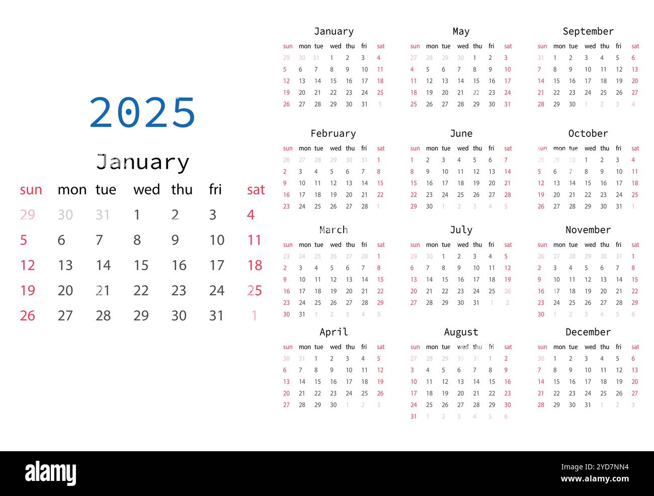 Desk calendar february 2025 Cut Out Stock Images & Pictures - Alamy
