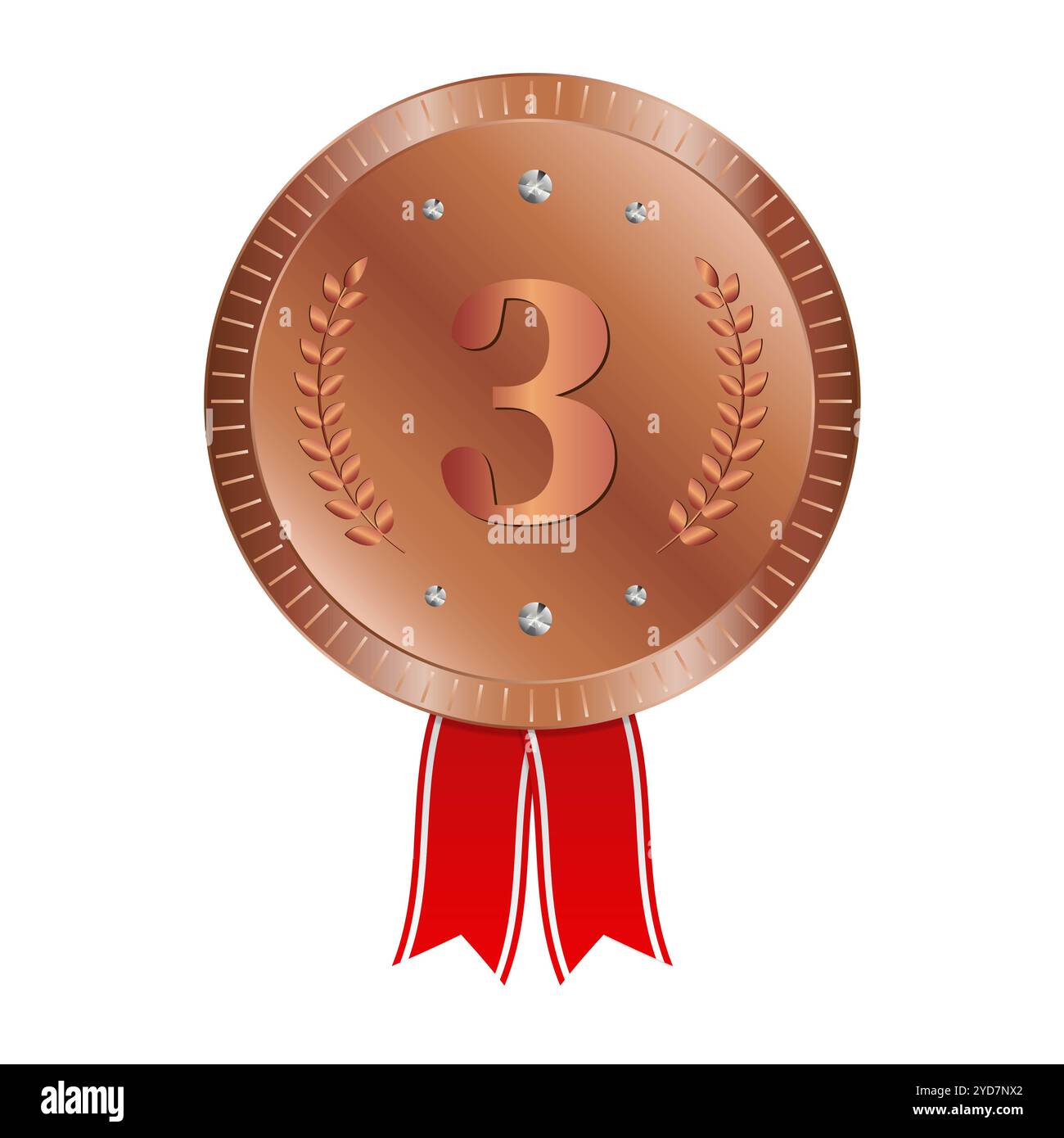 Bronze medal for third place isolated on transparent background Stock ...