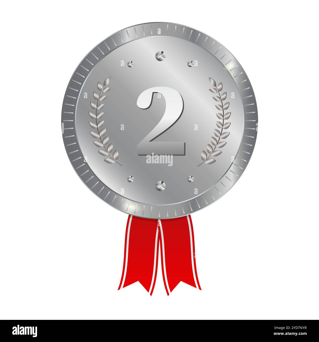 Silver medal for second place isolated on transparent background Stock ...