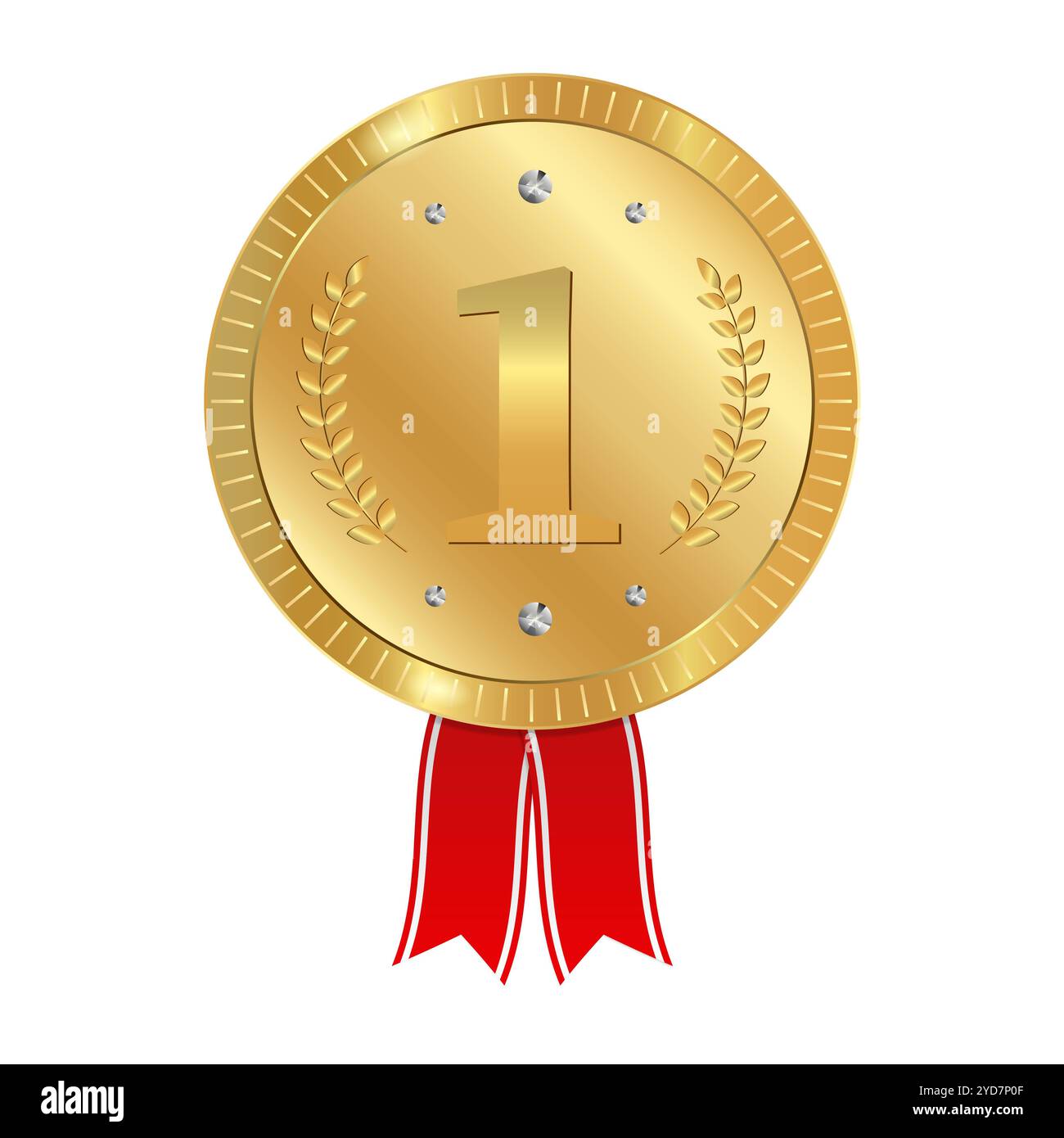 Gold medal for first place isolated on transparent background Stock ...