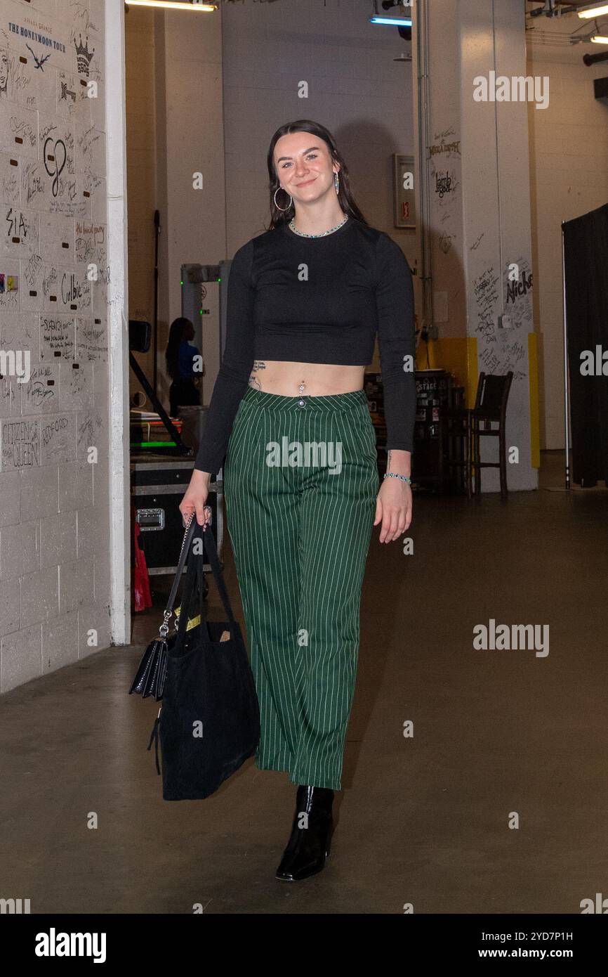 October 4, 2024: Connecticut Sun forward Caitlin Bickle (51) arrives to ...