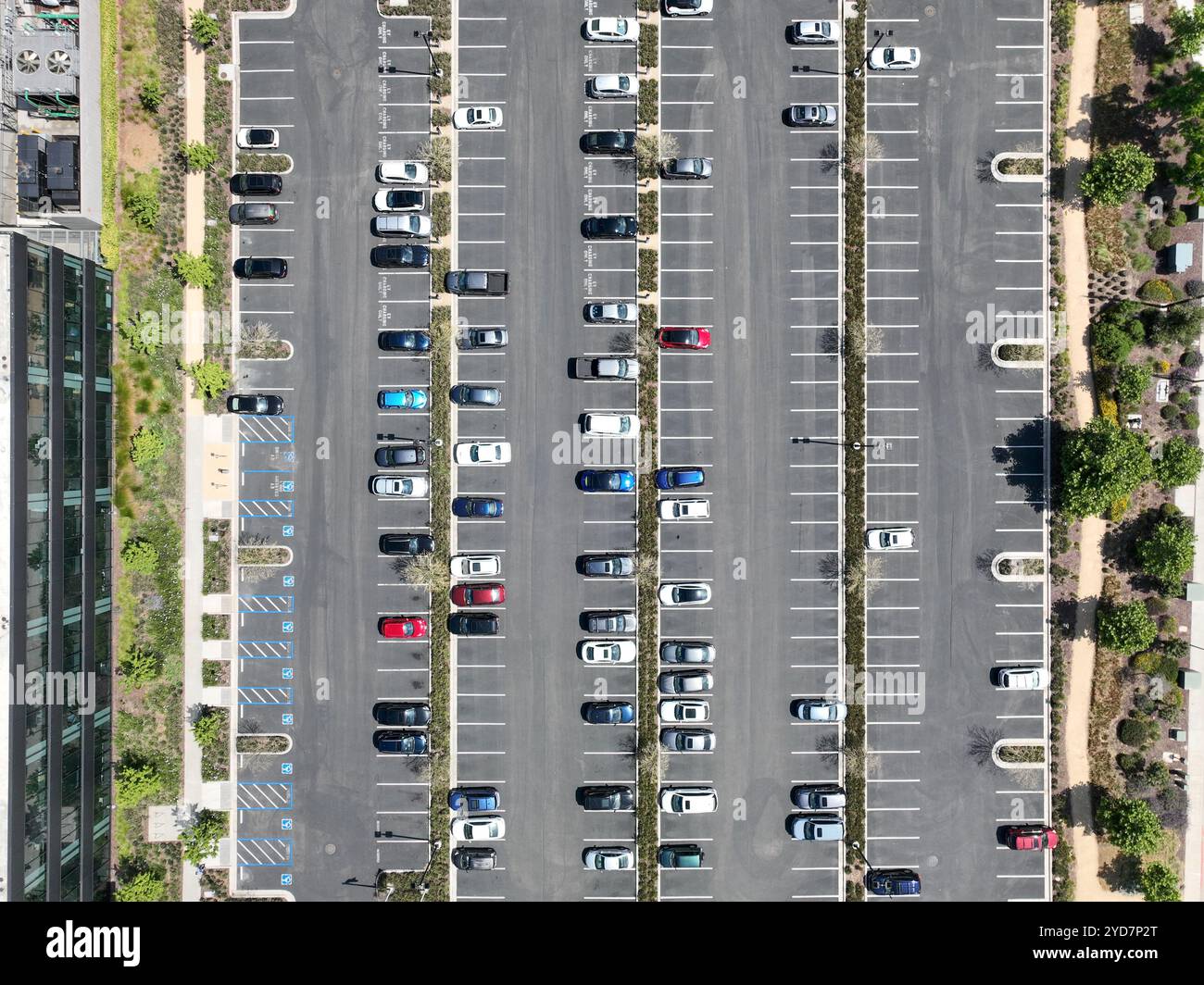 Aerial view of open car parking lot Stock Photo - Alamy