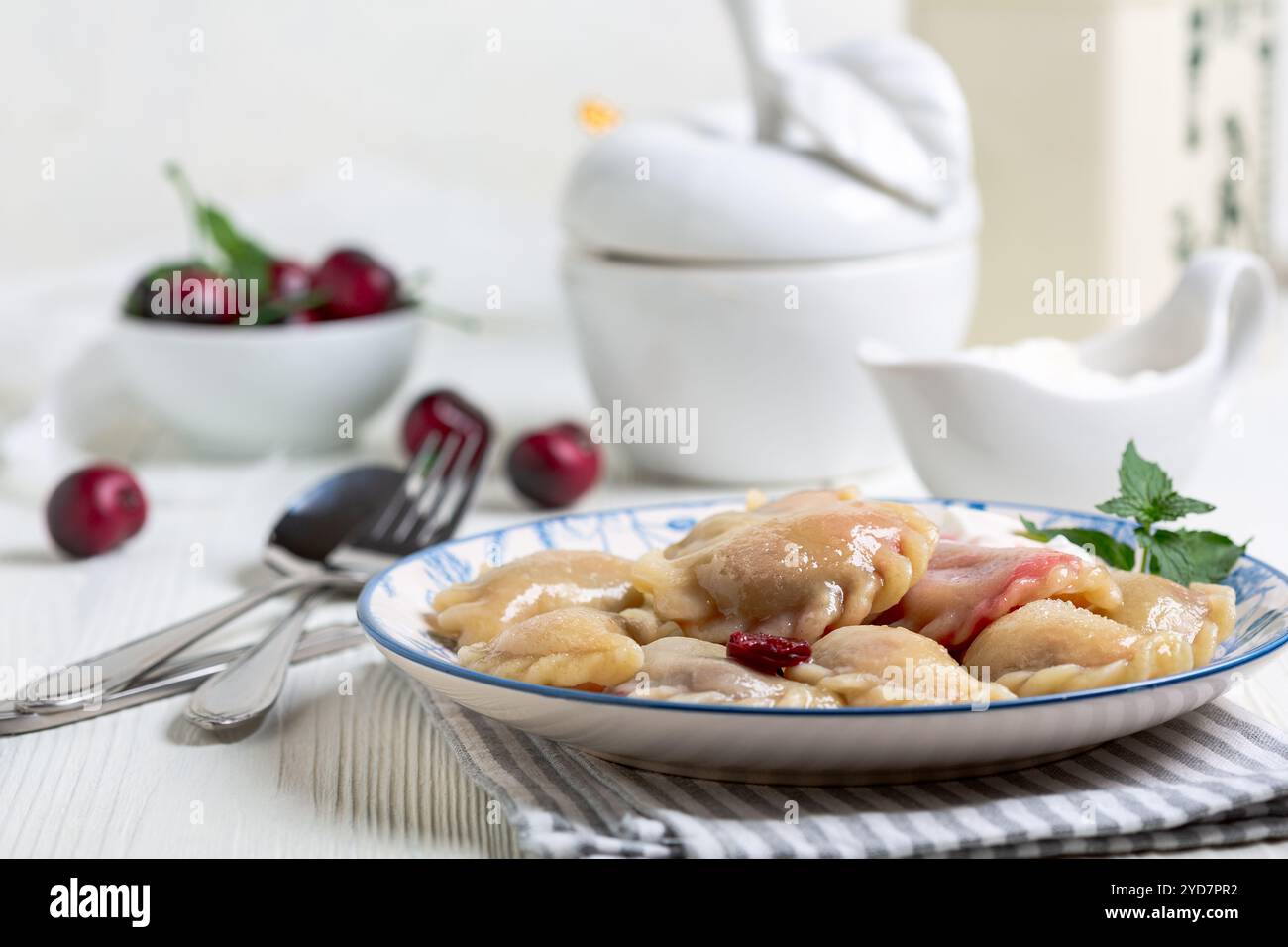 Homemade cherry dumplings Stock Photo - Alamy