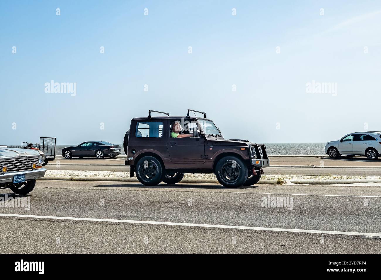 Gulfport, MS - October 04, 2023: Wide angle side view of a 1992 Suzuki ...