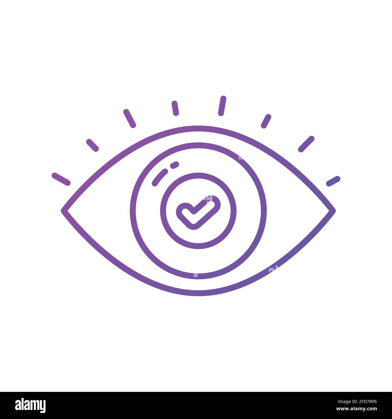 Check mark inside eye, trendy vector of business monitoring, editable ...