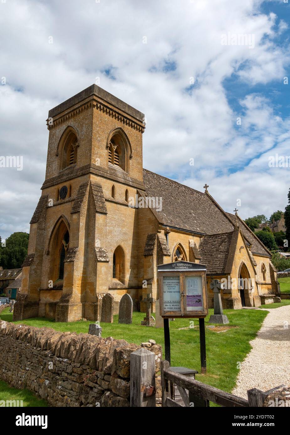 Charming St. Barnabas Church in Snowshill Village surrounded by lush ...