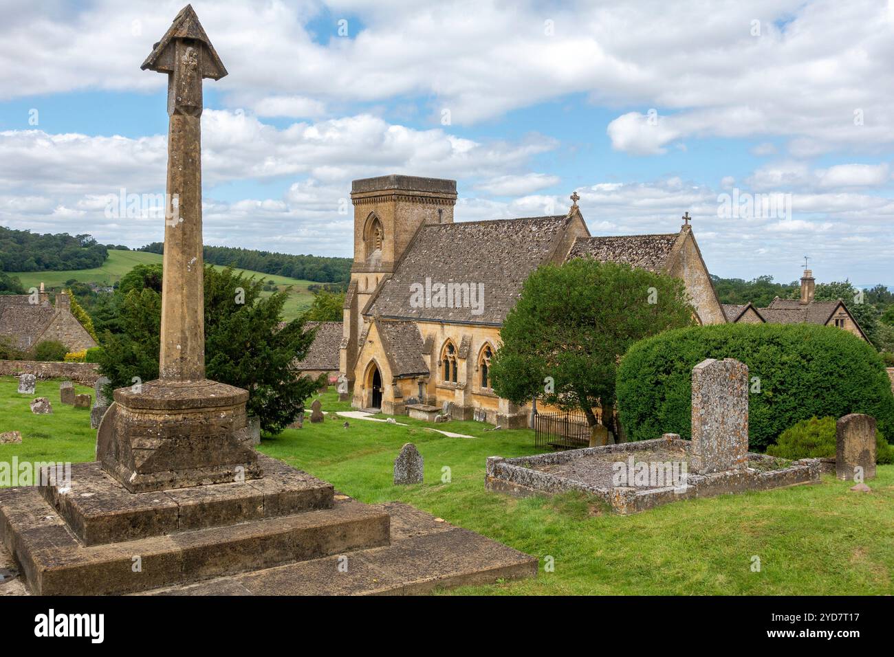 St. Barnabas Church in Snowshill amidst the serene Cotswolds village ...