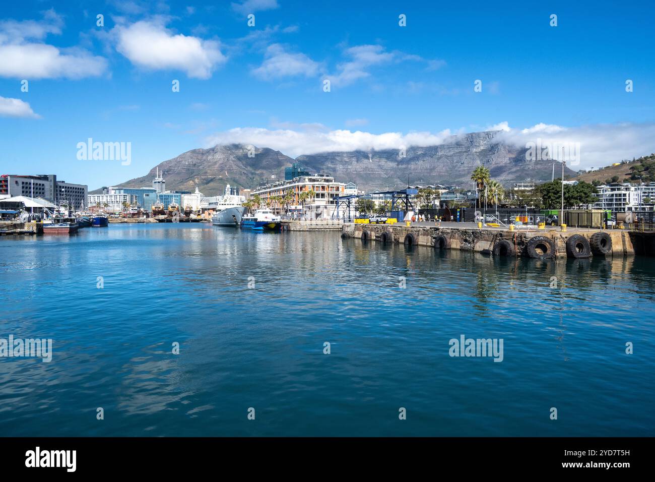 Cape Town South Africa harbour with Table Mountain in the distance ...