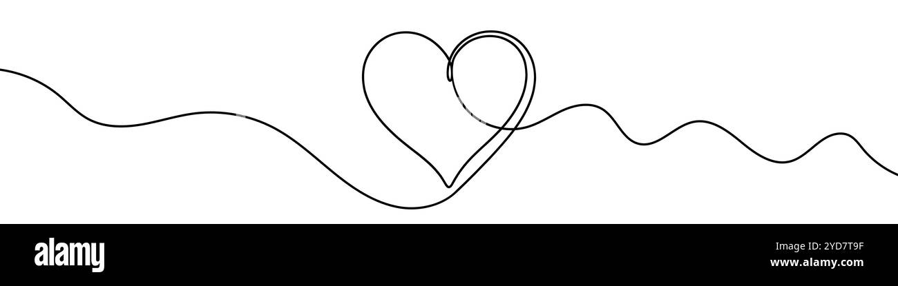 Continuous line drawing of heart. One line drawing background. Vector ...