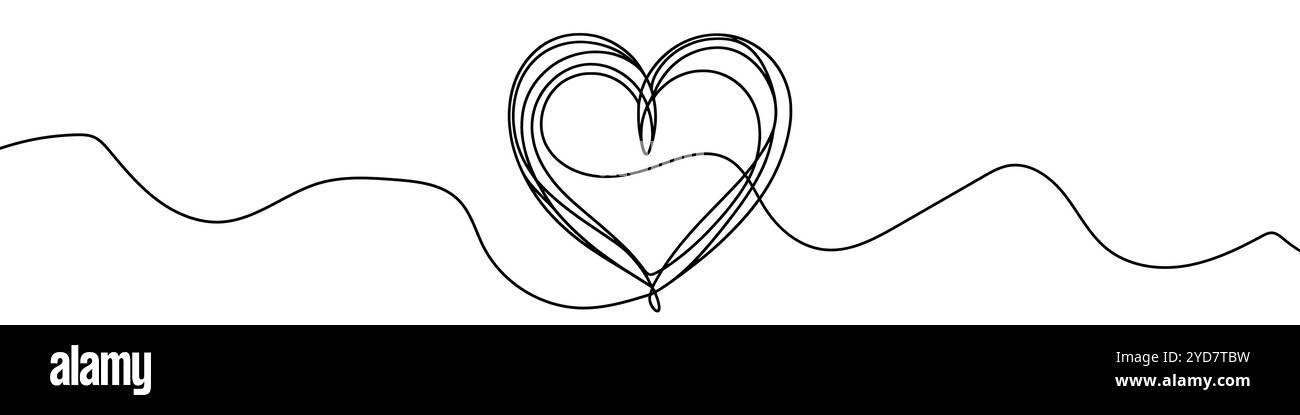 Continuous line drawing of heart. One line drawing background. Vector ...