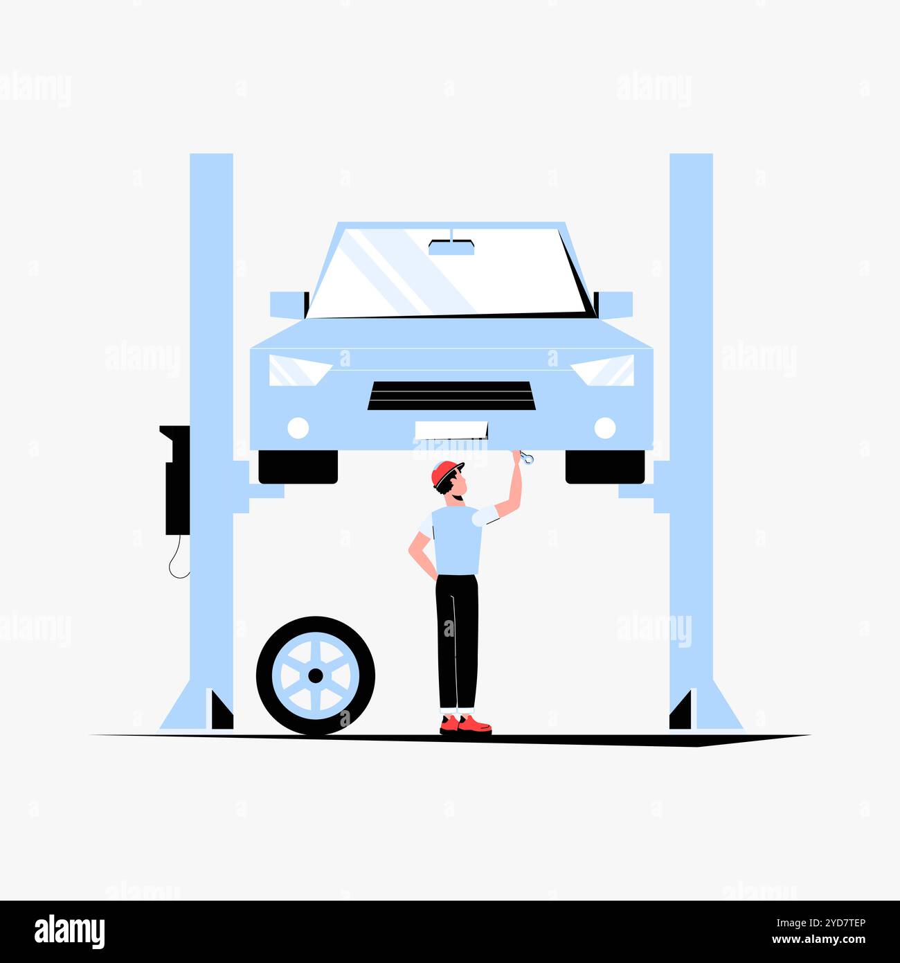 Inspecting vehicle Stock Vector Images - Alamy