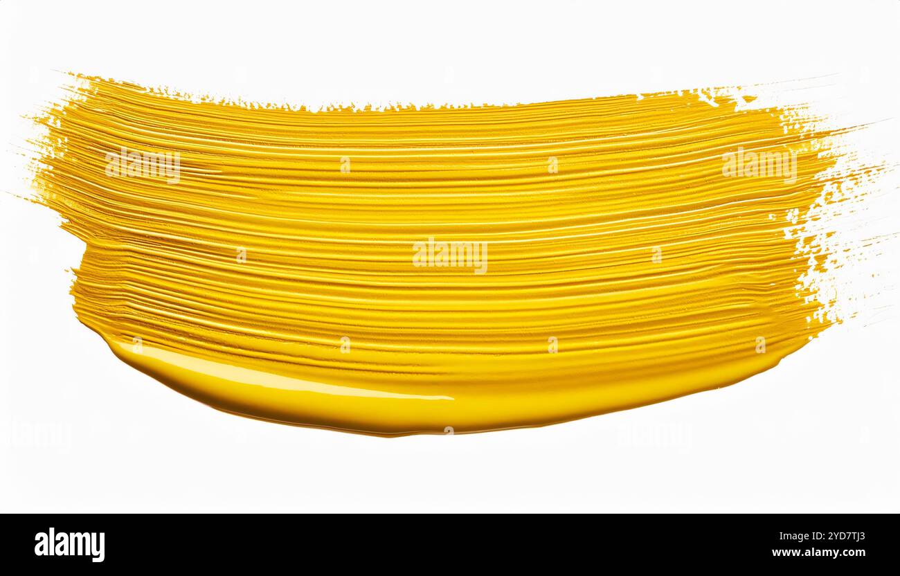 Creating a textured background with broad strokes of yellow paint Stock ...