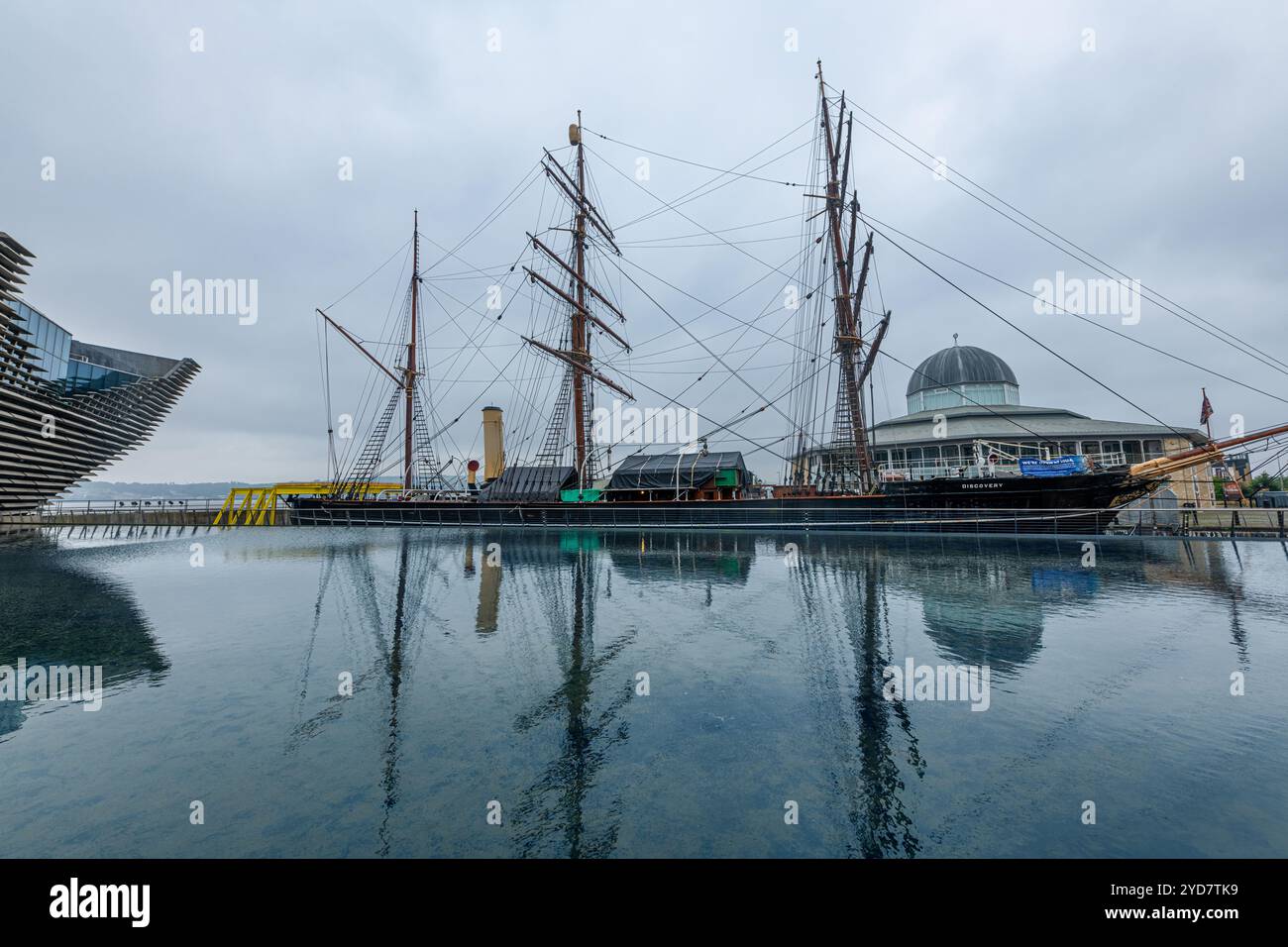 The Royal Research Ship HMS Discovery, sit next to each other on the ...