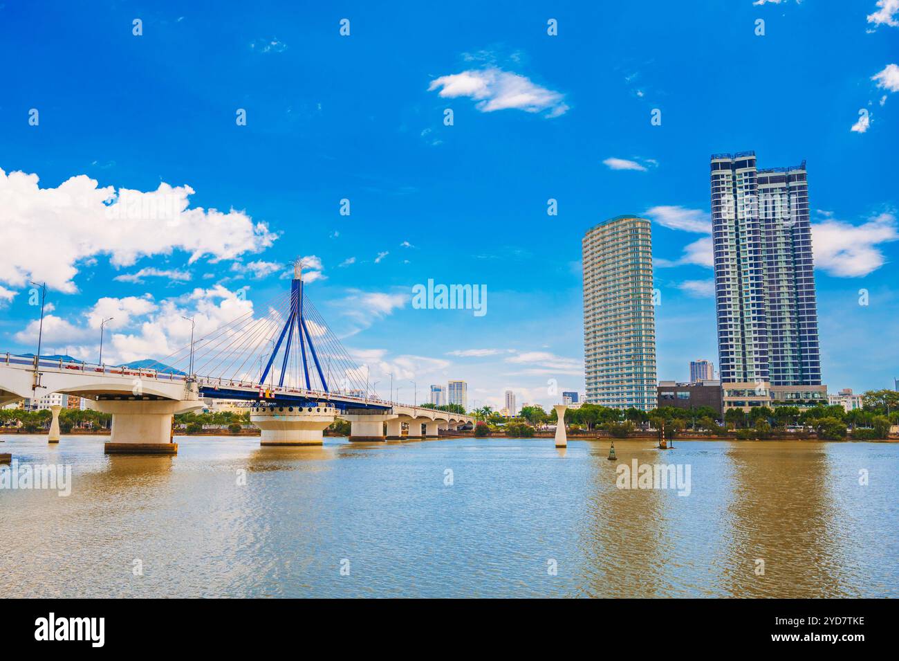 Han River Bridge or Cau Song Han over the Han River in Da Nang in ...