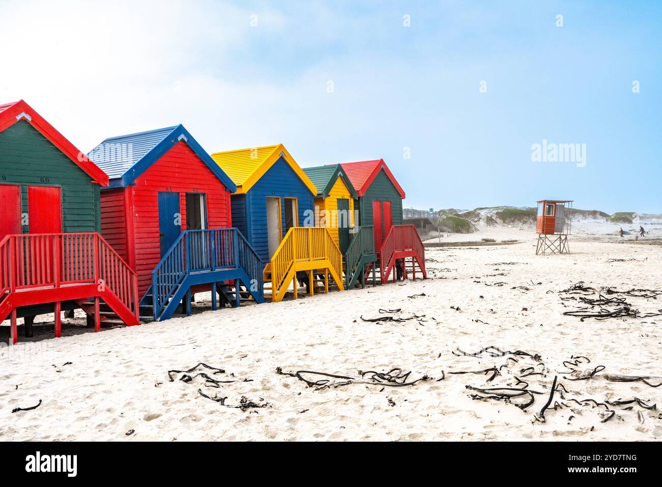 colorful beach huts at Muizenberg Beach in South Africa Stock Photo - Alamy
