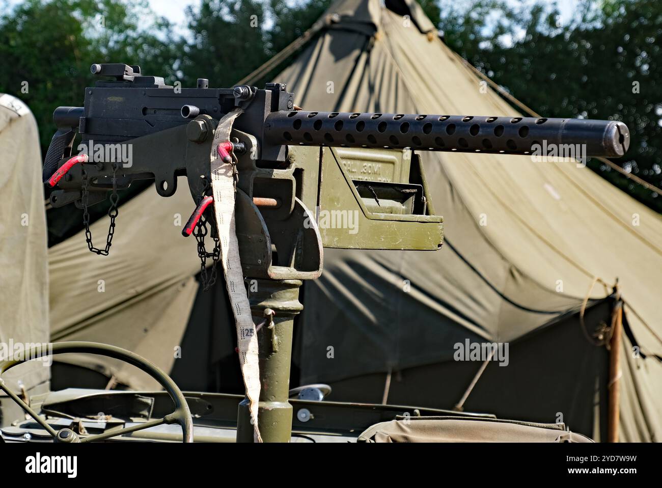 The M1919 Browning is a .30 caliber medium machine gun that was widely ...