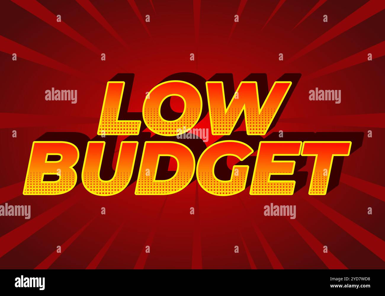 Low budget. text effect design in 3D style with good colors Stock ...