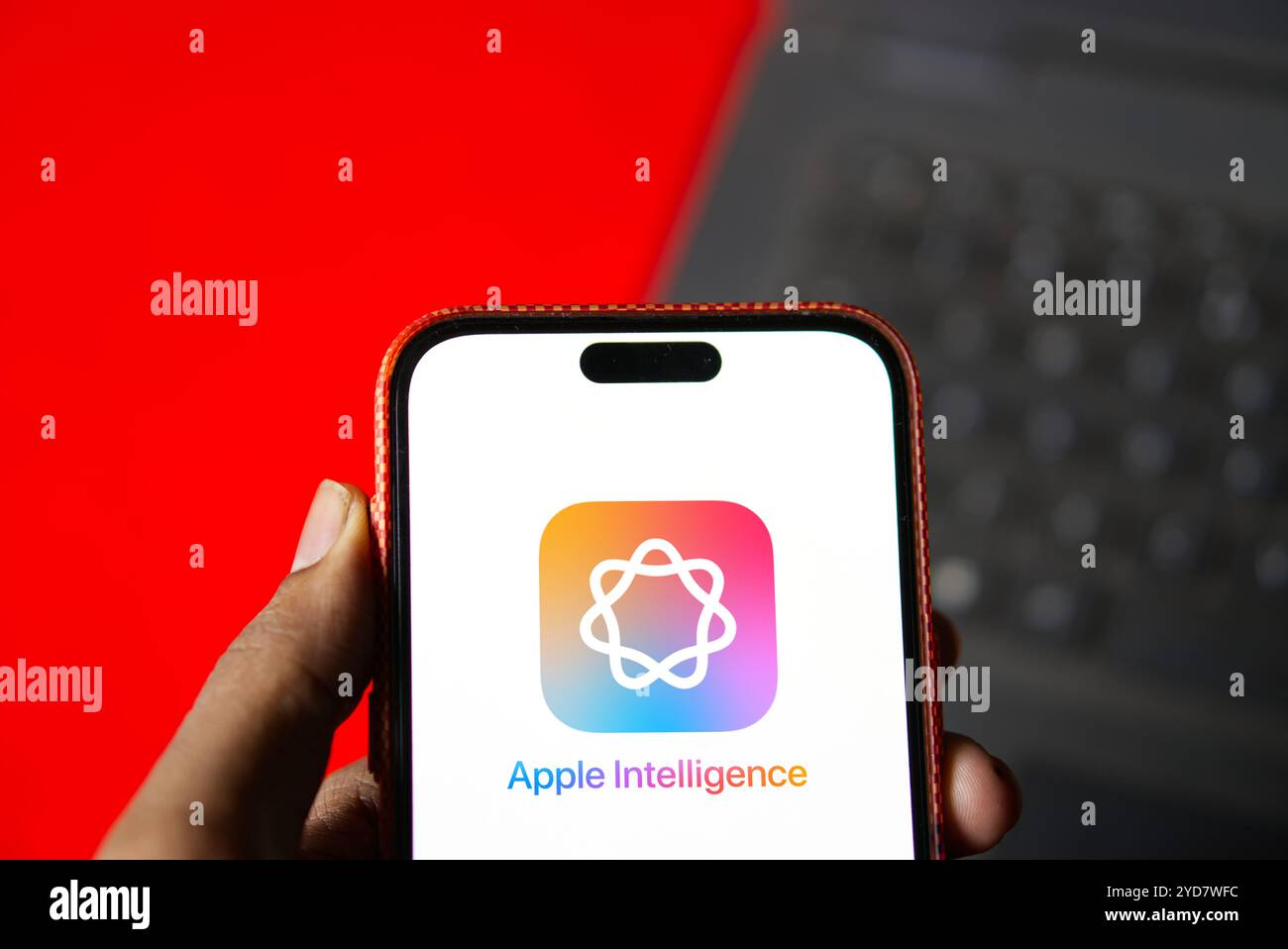 Dhaka, Bangladesh- 11 June 2024: Apple intelligence (AI) logo is displayed on iPhone Stock Photo ...