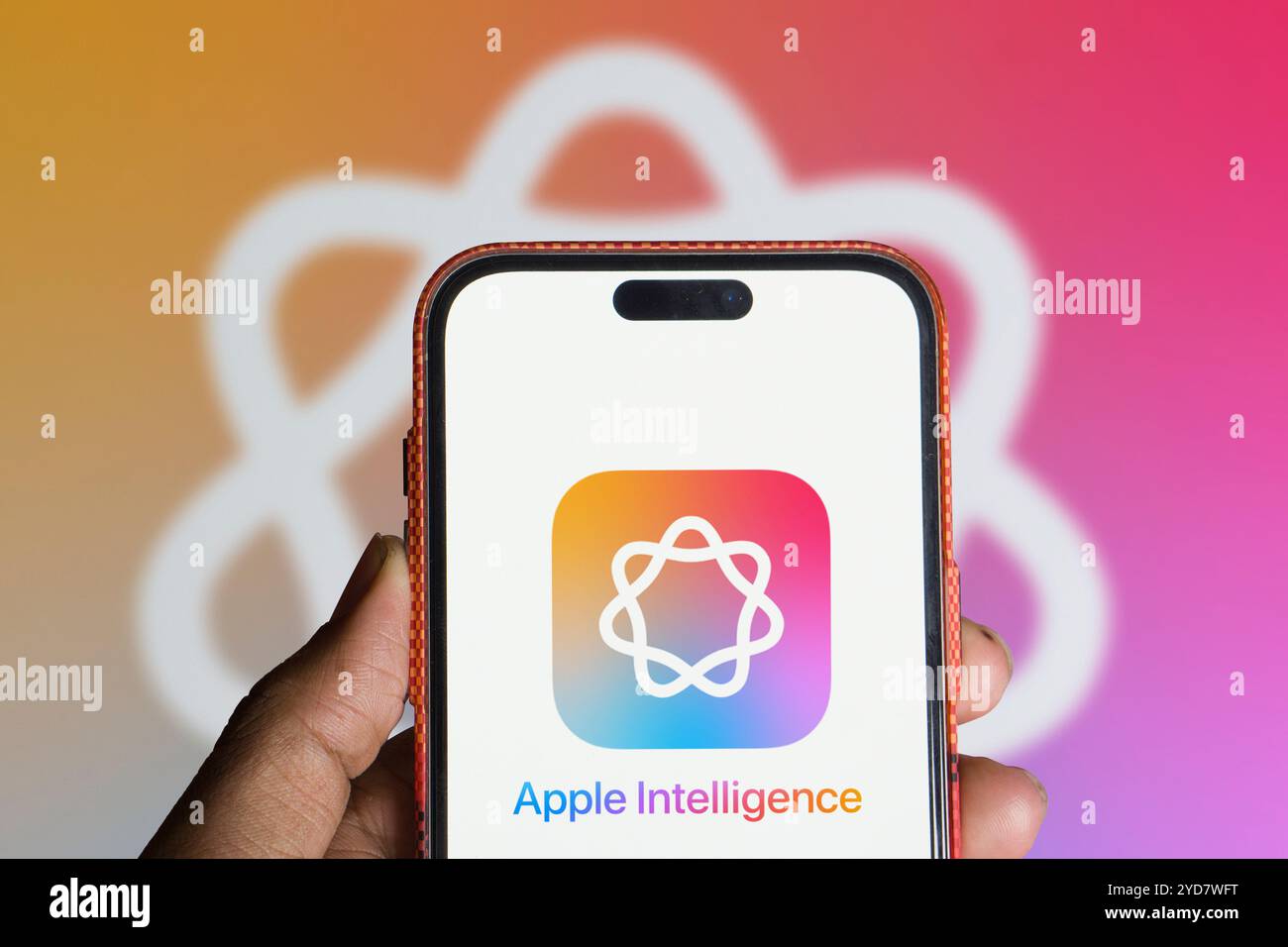 Dhaka, Bangladesh- 11 June 2024: Apple intelligence (AI) logo is displayed on iPhone Stock Photo ...
