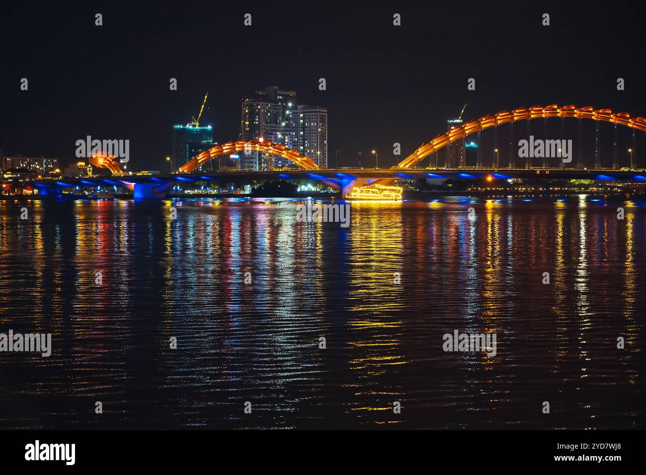 Panorama of Dragon Bridge or Cau Rong Bridge over the Han River in Da ...