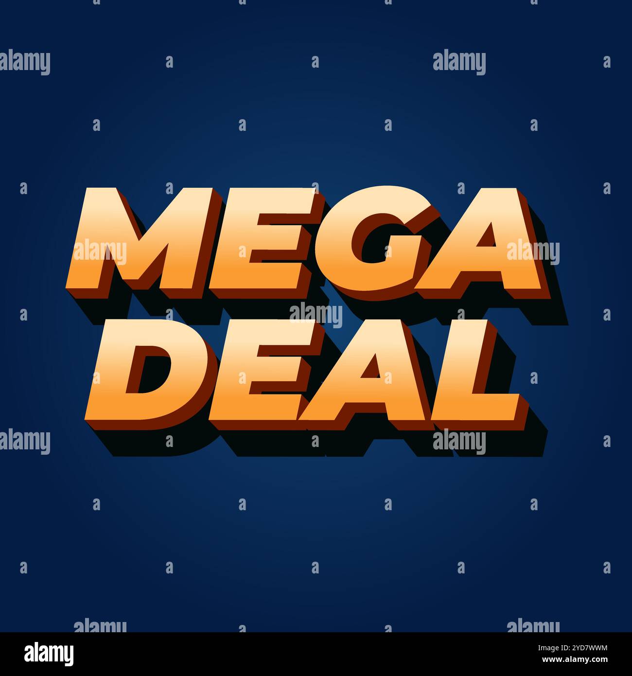 Mega deal. Text effect design in 3D look for promotional ads. Square ...