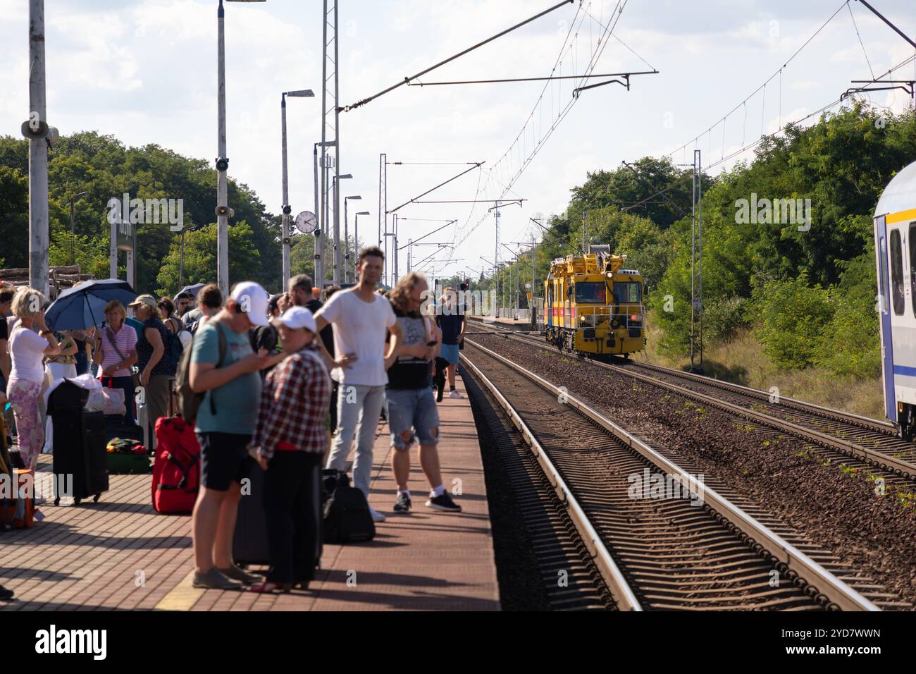 Torzym, Poland - August 16 2024: Evacuation of passengers from a broken ...