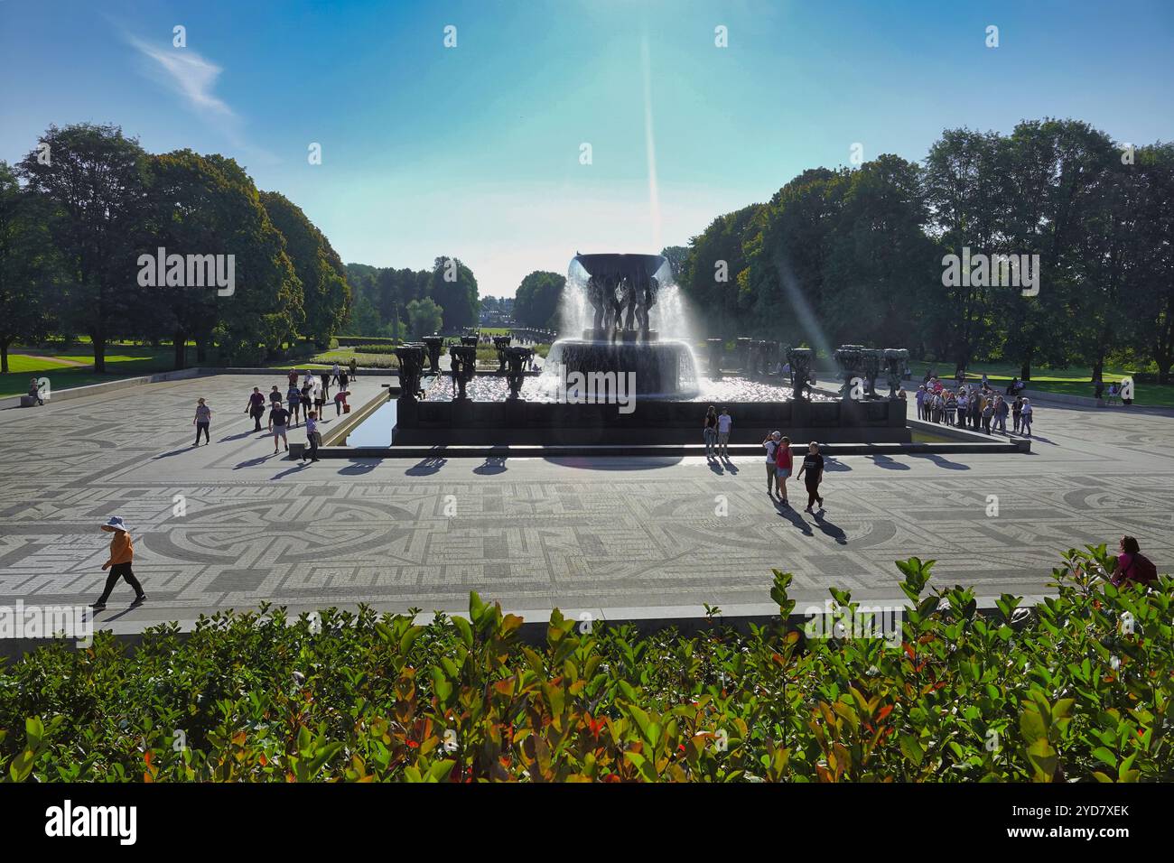 Oslo, Norway September, 2024 Tourists walking inside the Vigeland Park ...