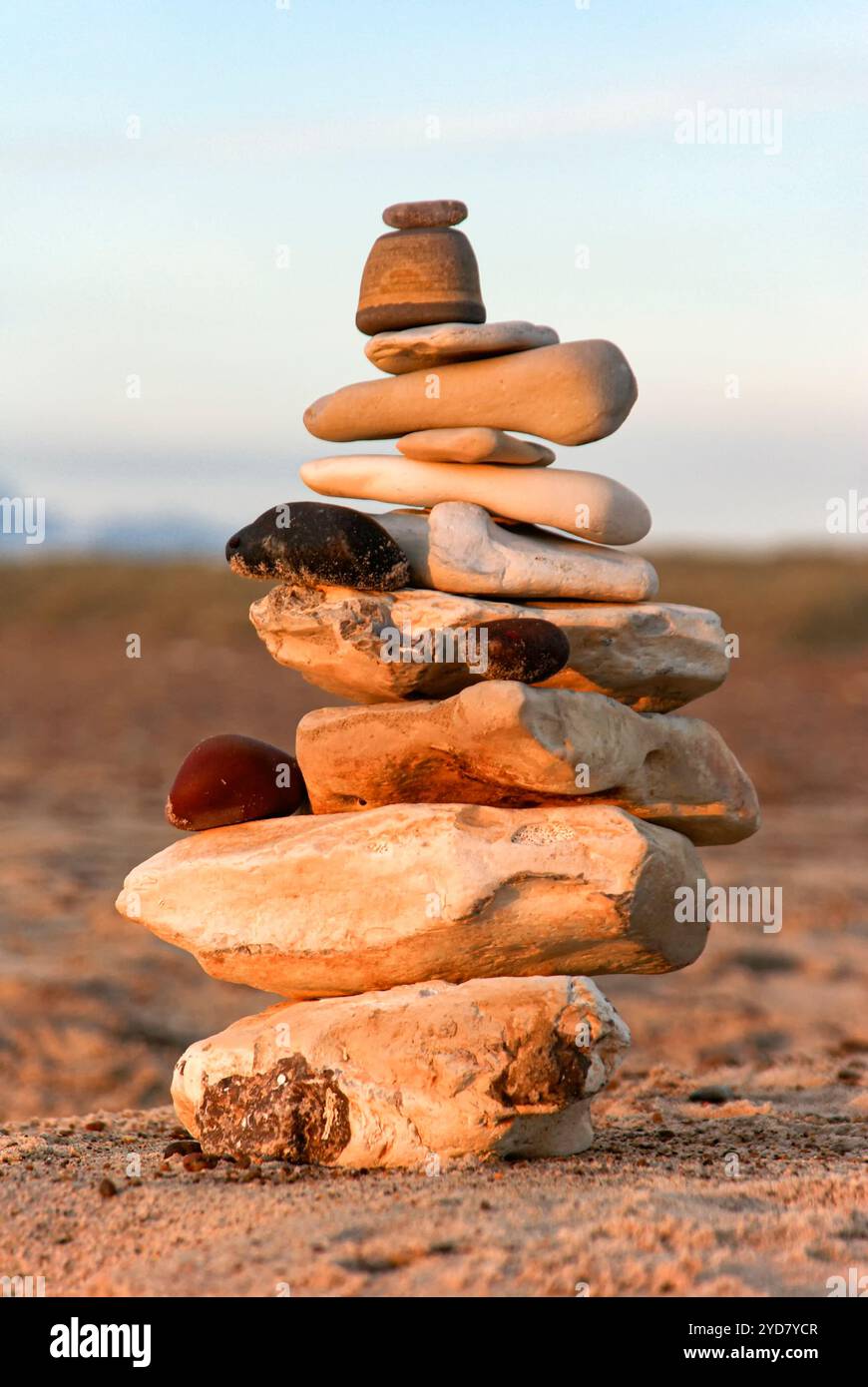 Stack of stones on beach - balance Stock Photo - Alamy