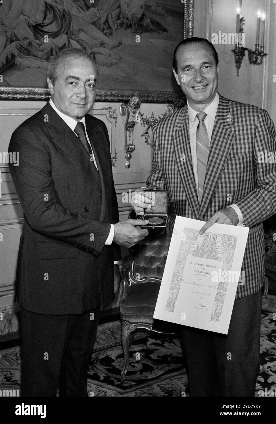 Egyptian proprietor of the Ritz grand Hotel Mohamad Al-Fayed, left, is ...