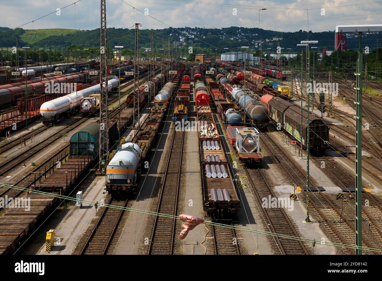 Train formation yard in the Vorhalle district, Hagen, North Rhine ...