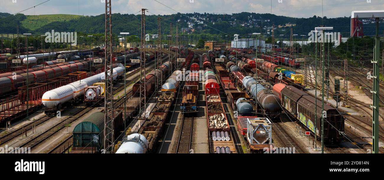 Train formation yard in the Vorhalle district, Hagen, North Rhine ...