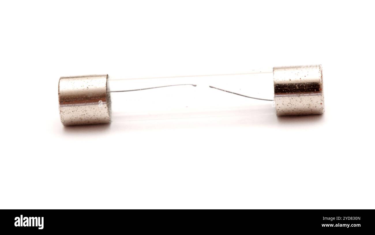 Blown fuse isolated on white background Stock Photo - Alamy