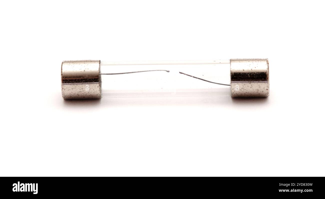 Blown fuse isolated on white background Stock Photo - Alamy