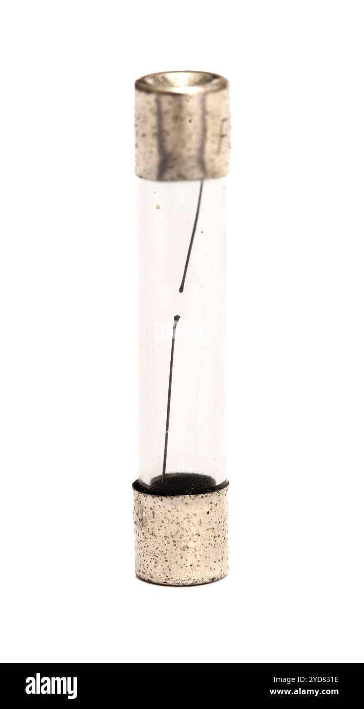 Blown fuse isolated on white background Stock Photo - Alamy