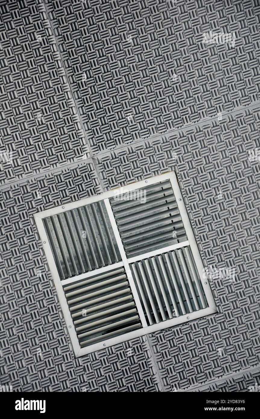 Geometric floor pattern with central square vent, modern textured ...