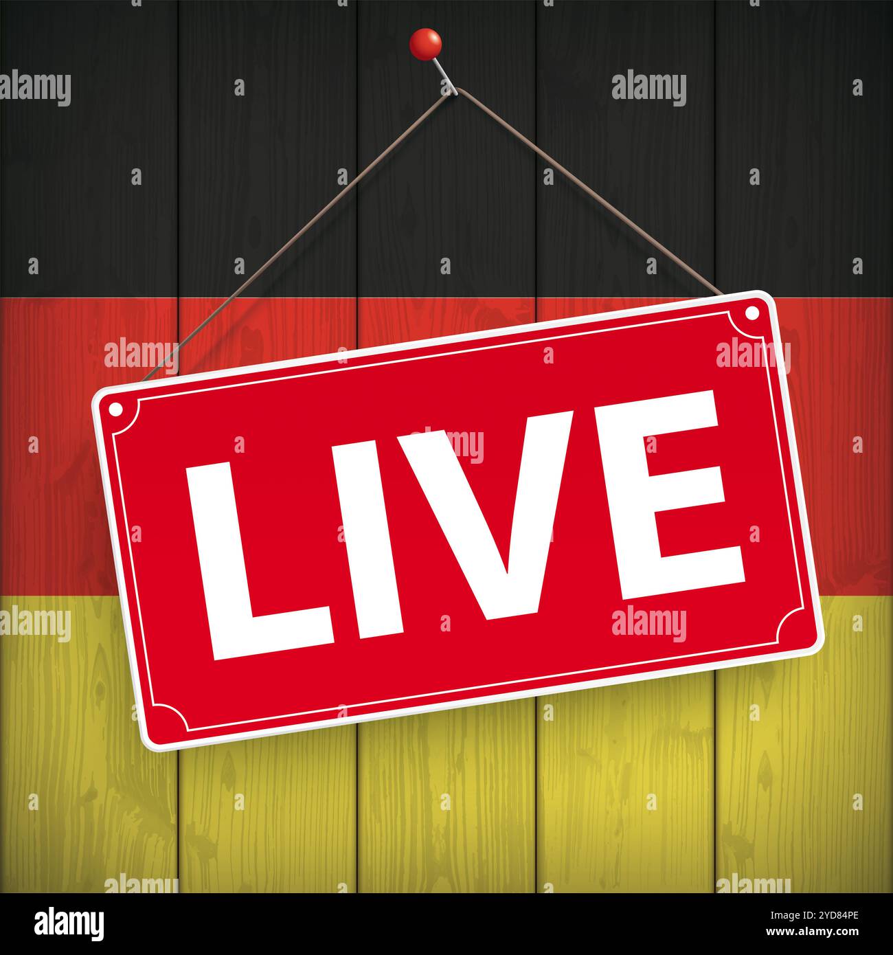 Red sign with the text Live with german flag. Eps 10 vector file Stock ...