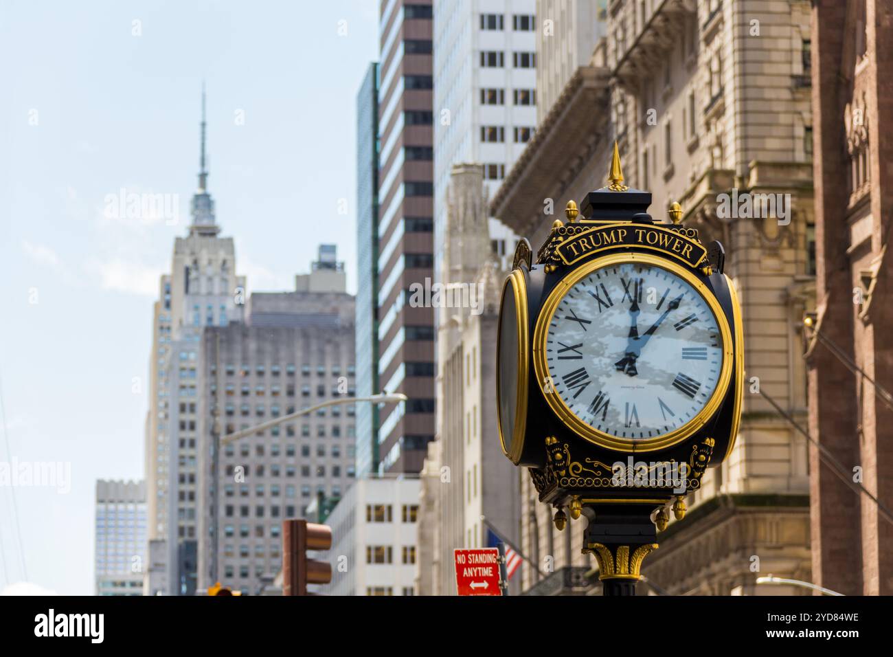 New york, USA - May 16, 2019: Trump Tower Clock at Fifth Avenue, NYC ...