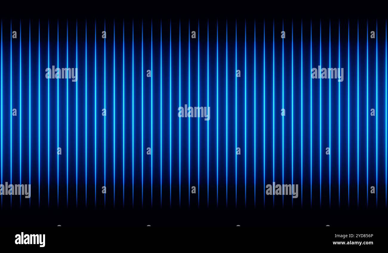 Illuminated vertical lines in blue neon light moving up. Illuminated ...