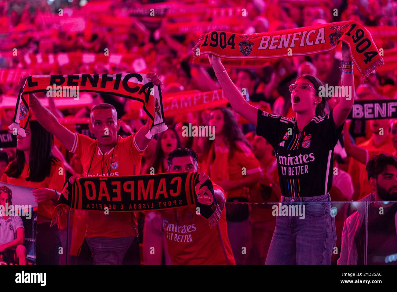 SL Benfica fans seen during the UEFA Champions League 2024/25 League ...