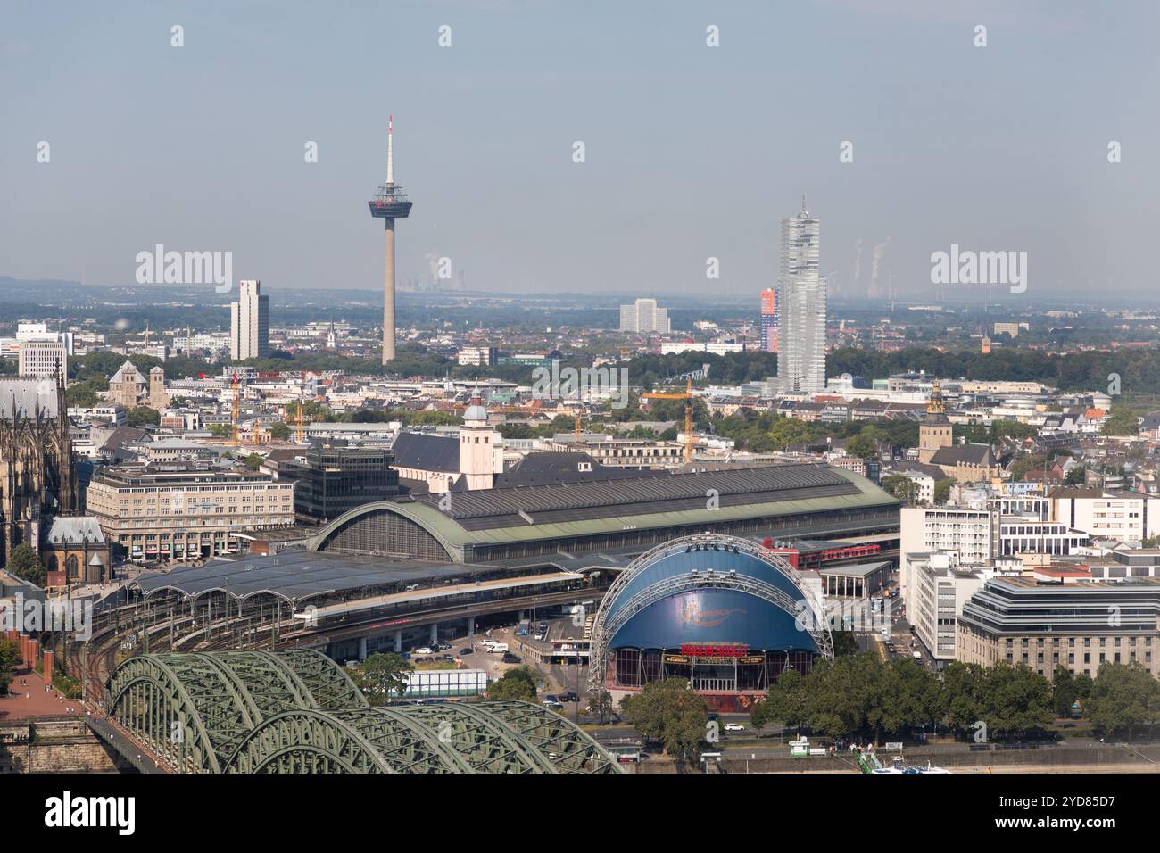 Cologne, Germany - August 13 2024: Aerial view of the roof of Railroad ...