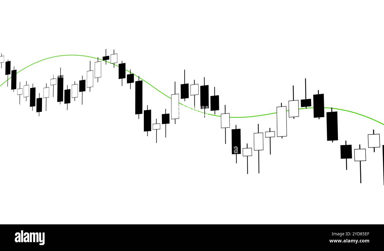 Graph on candle stick Cut Out Stock Images & Pictures - Alamy