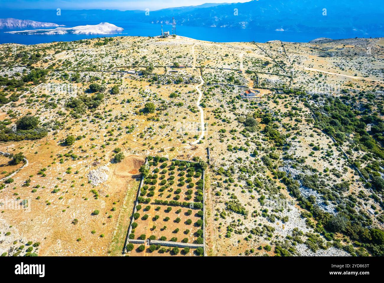 Island of Rab stone desert aerial panoramic view Stock Photo - Alamy