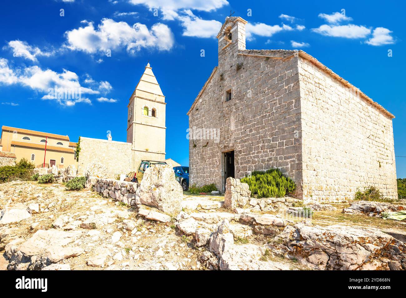 Stone town of Lubenice on Island Cres street view Stock Photo - Alamy
