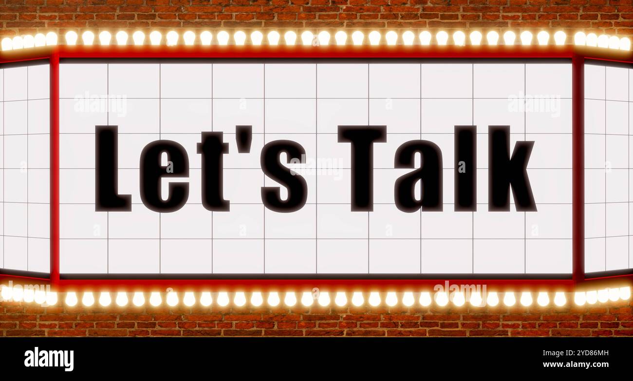Let s Talk, display at the movie theater entrance with illuminated ...