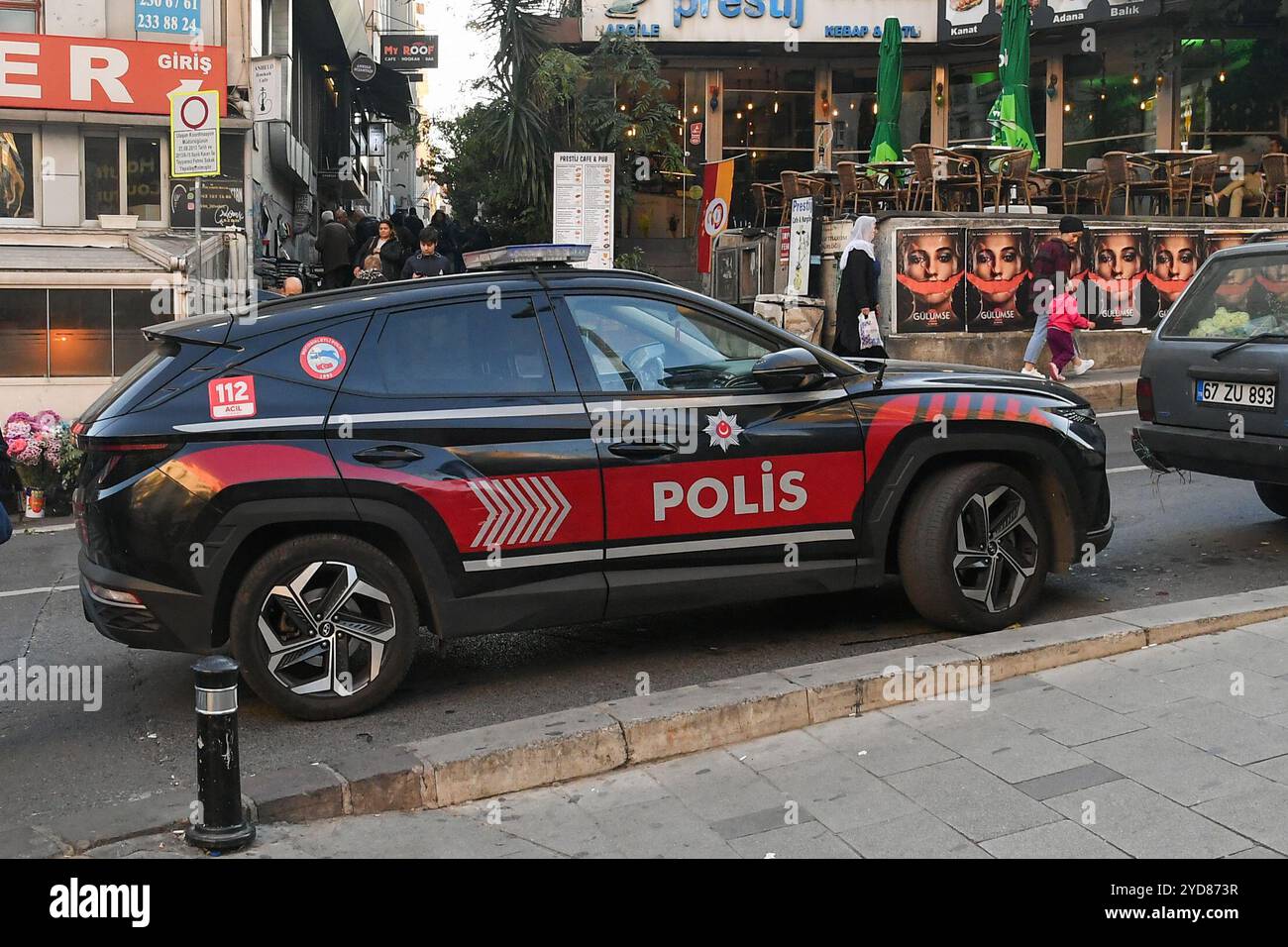 Illustration of turkish police cars in the city of Istanbul, Turkey on ...